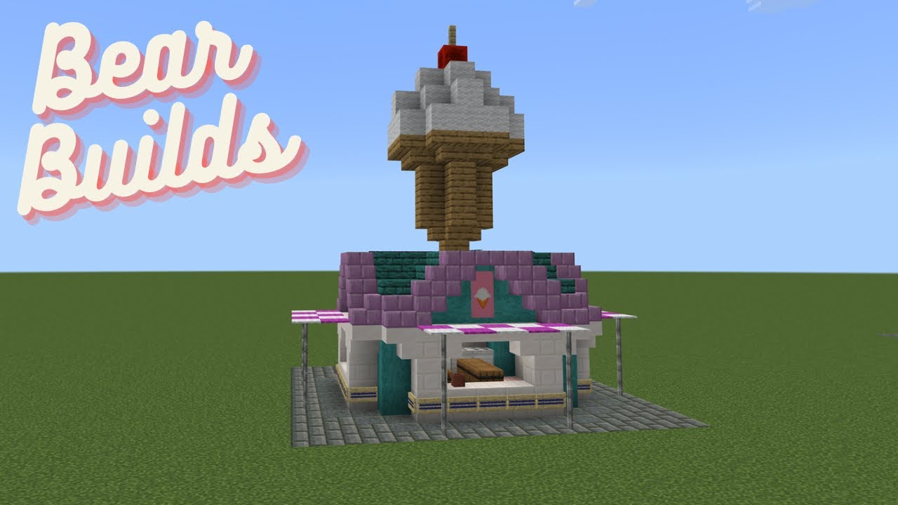 How To Build An Ice Cream Parlor In Minecraft - YouTube