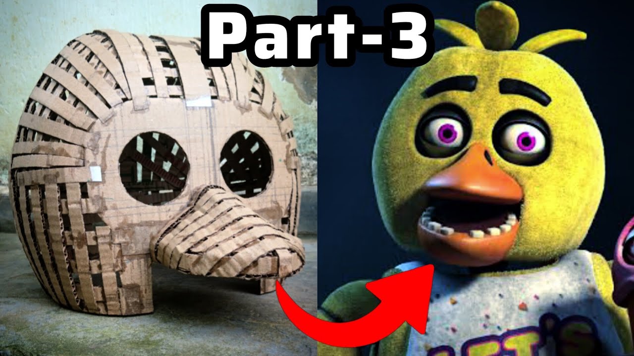 Movie Chica Cosplay Part 3 How To Make Cardboard Mouth Shape FNAF DIY ...