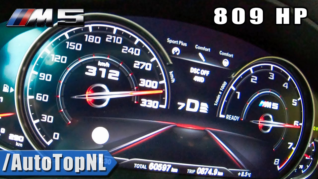 809HP BMW M5 F90 100-300km/h ACCELERATION & DRAGY GPS DATA by AutoTopNL ...