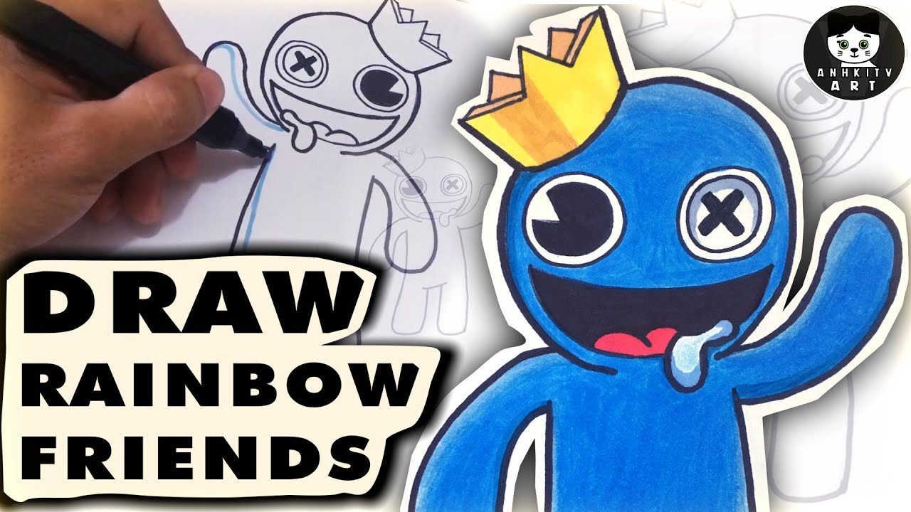 How To Draw Rainbow Friends Blue Step By Step | Anhkitv art - YouTube