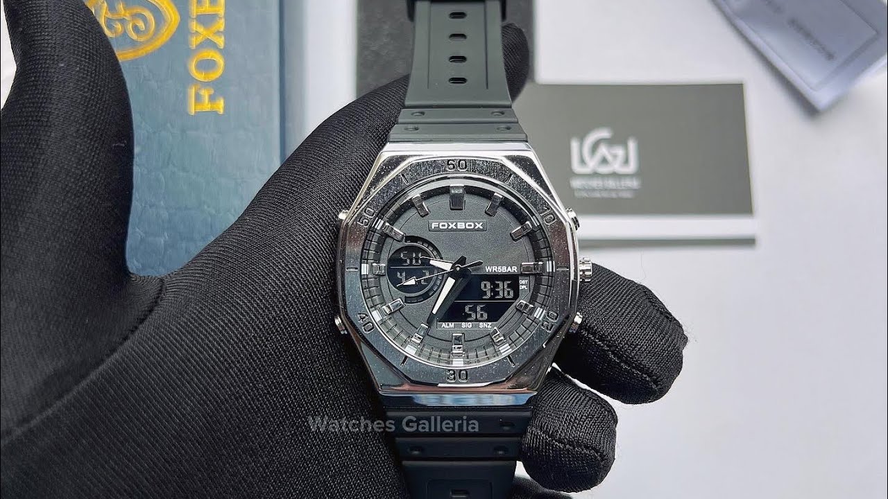 Foxbox FB0030 Silver | Digital Sports Watch Dual Time Display | Oak ...