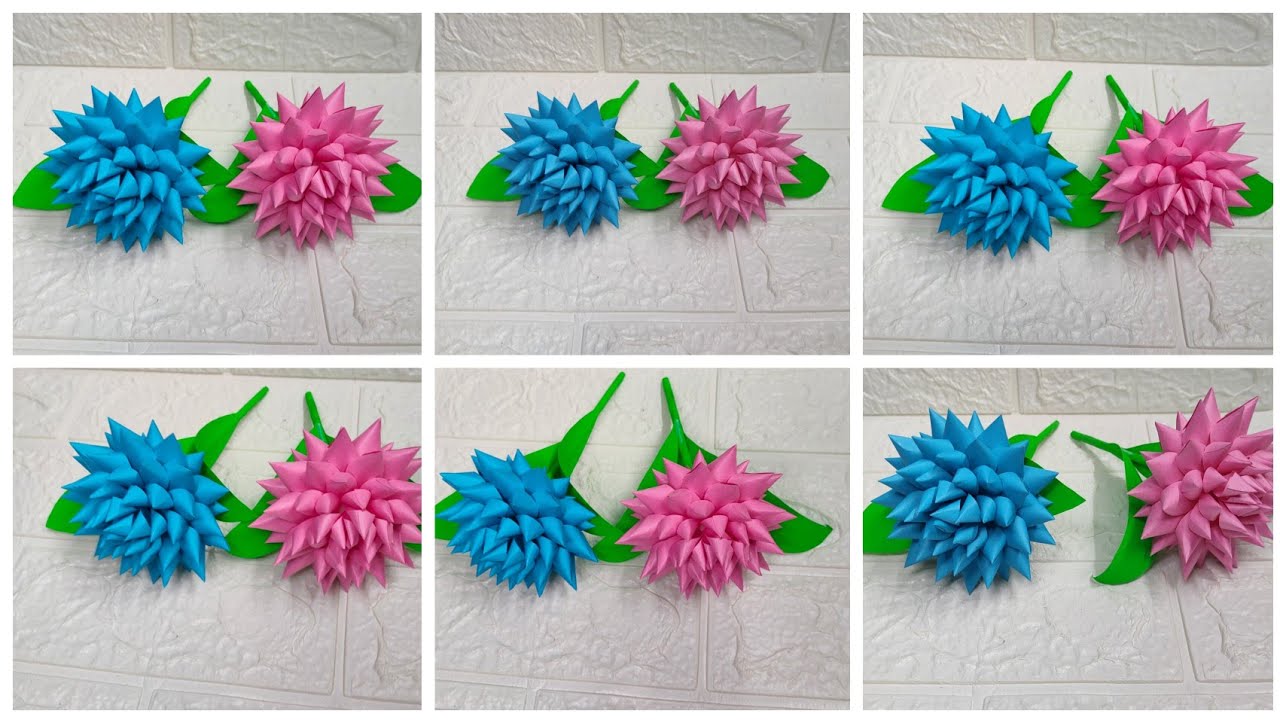 3D paper Lotus making/Unique paper craft ideas/paper flower making ...