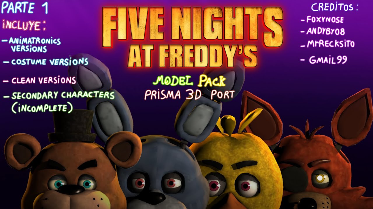 FNaF Movie model pack for prisma 3d! part 1 - YouTube