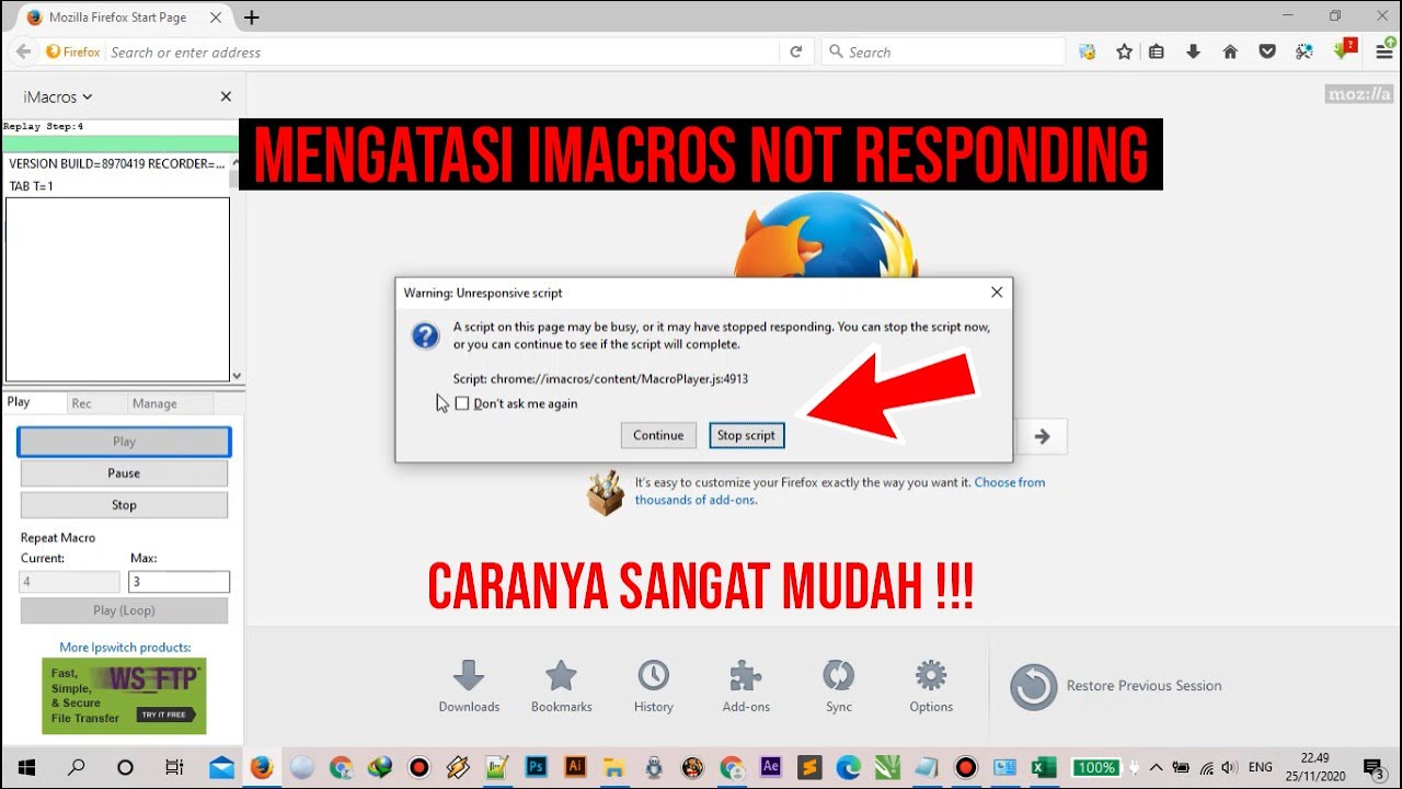 Masalah - masalah Imacros | Part 1 - Imacros Not Respon | Kendala Pemula Menggunakan Imacros ...