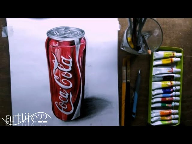 How To Draw A Realistic Coke Can