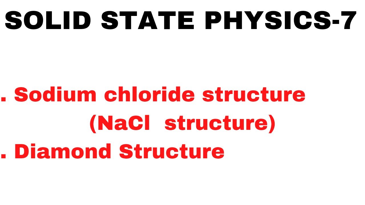 NaCl crystal structure and Diamond crystal structure - YouTube