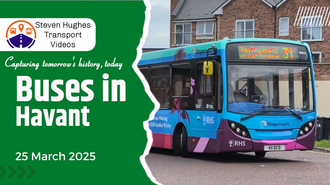 Buses in Havant 25 March 2025 - YouTube