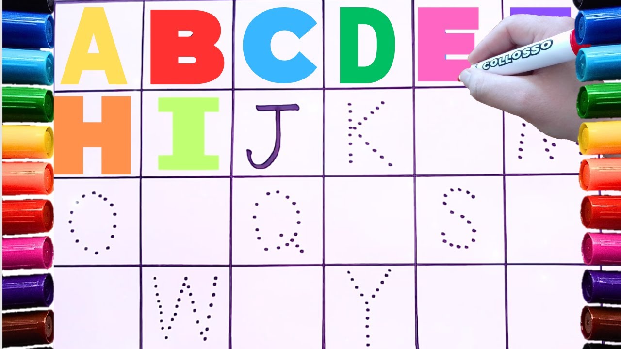 ABCD Alphabets for toddlers and kids| Write ABCD letters step by step ...