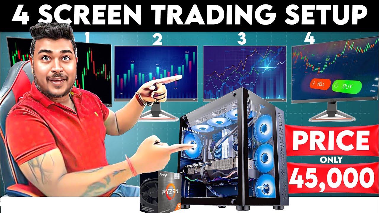 4 screen monitor setup | 4 monitor pc setup for stock Trading 💹 - YouTube