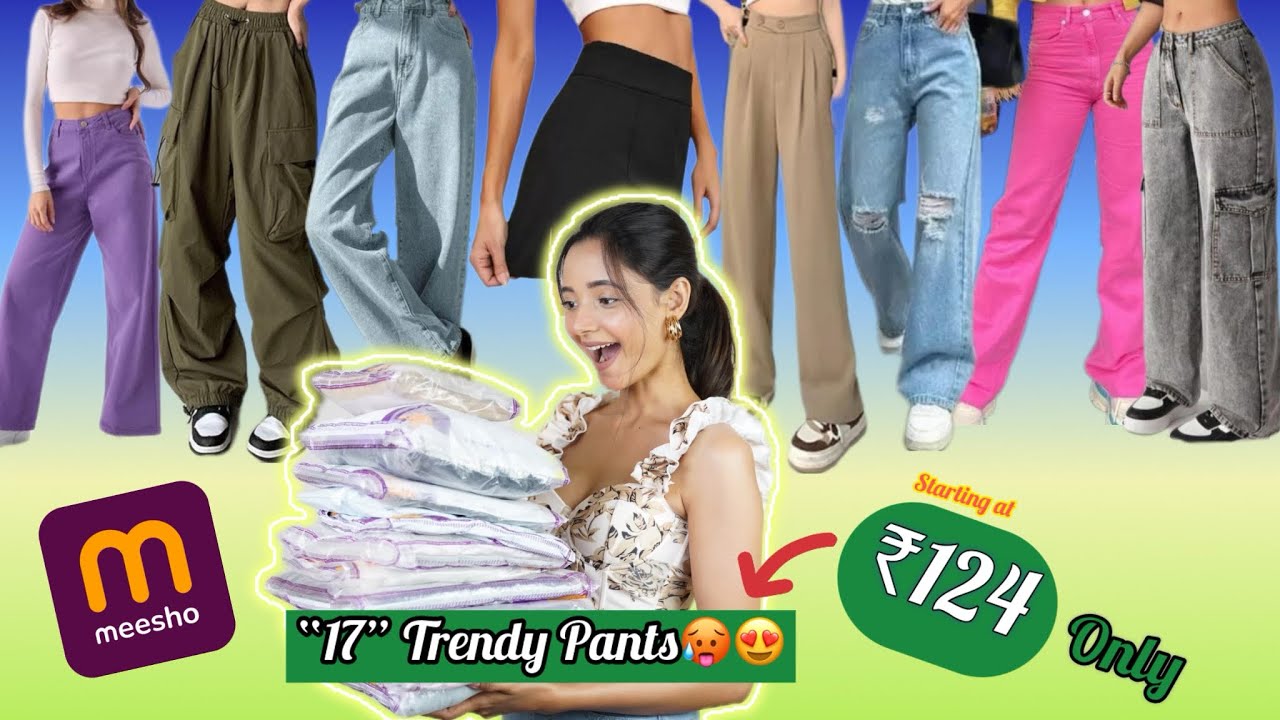 ₹214 main Trendy Pants from Meesho🤯😍 | Meesho huge pants haul🤩 ️ # ...