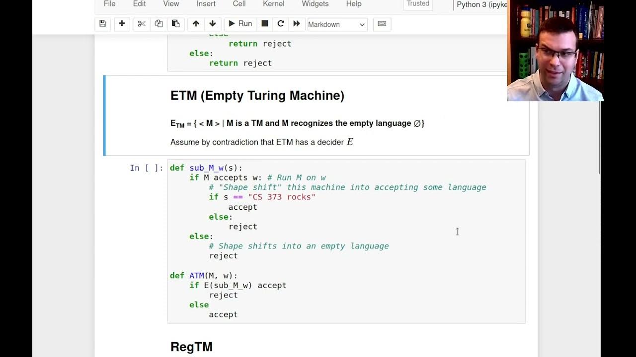CS 373: Rice's Theorem for Undecidable Languages over Turing Machines - YouTube