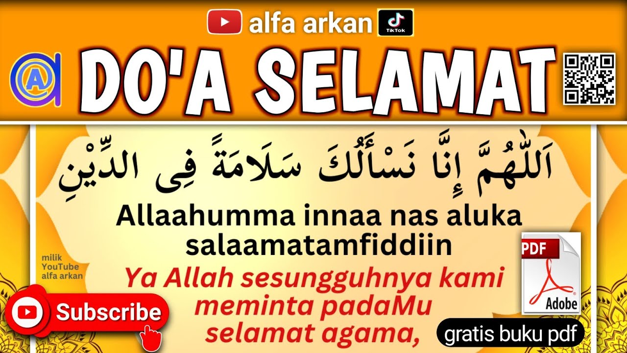DOA SELAMAT DOA SEGALA ACARA PENDEK || teks arab latin & arti #doa # ...
