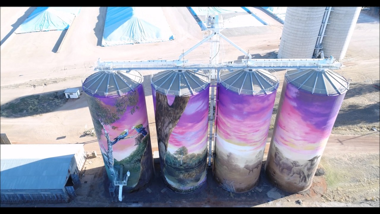 Droning the Thallon silos art work with a phantom 4 pro - YouTube