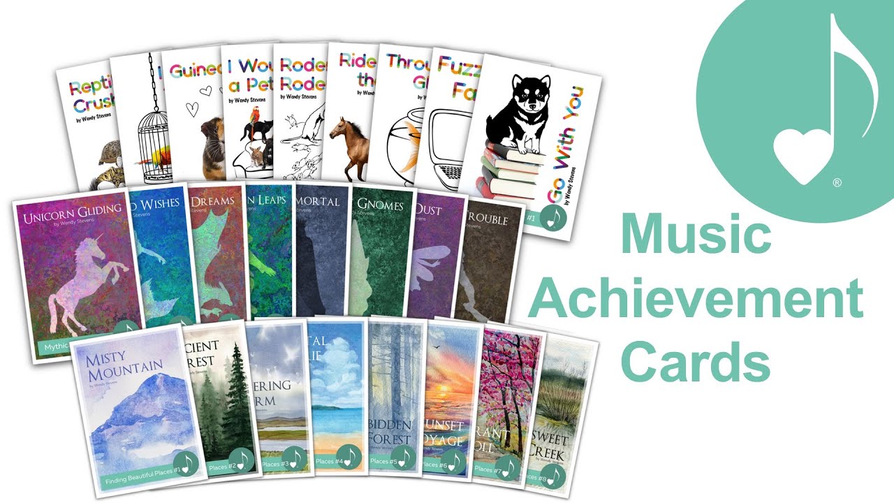 Music Achievement Cards - Piano Collector Cards for Piano Students ...