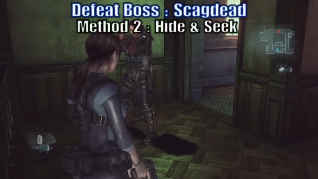 Resident Evil Revelations : Defeat Boss Scagdead Method 2: Hide & Seek ...