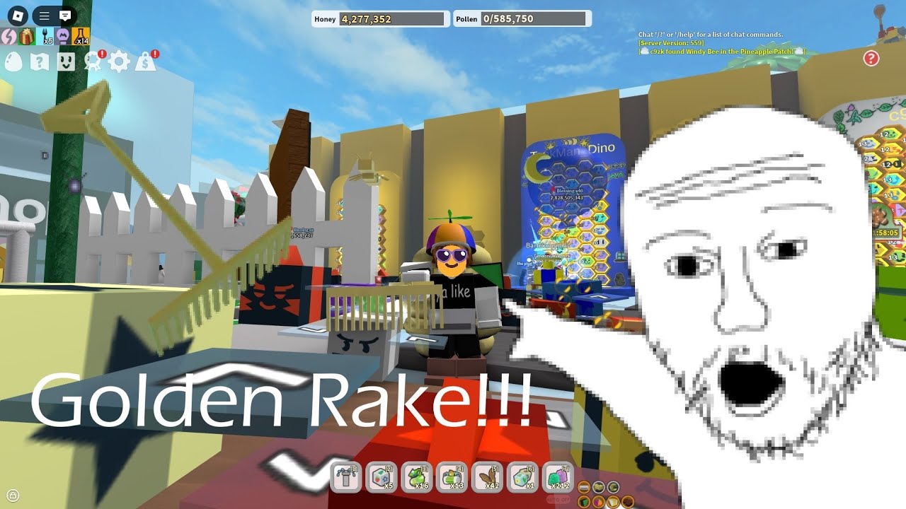 Getting the Golden Rake in Bee Swarm Simulator - YouTube