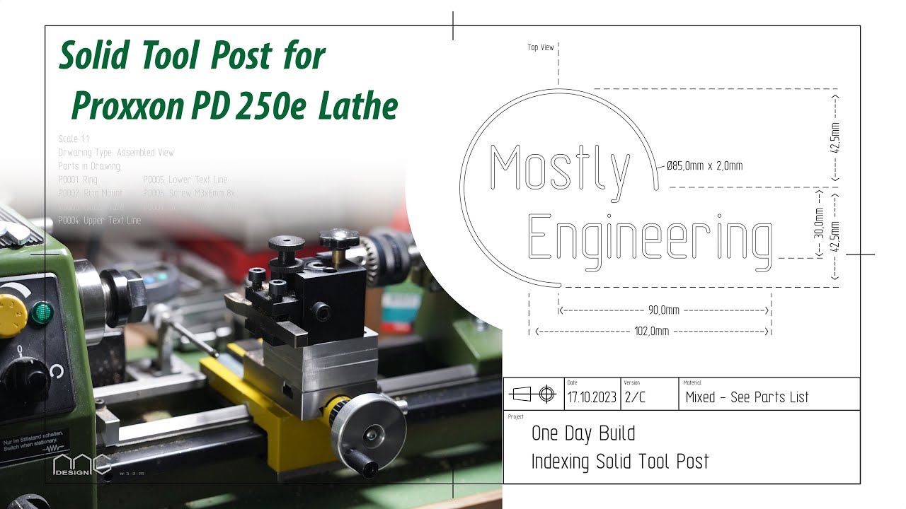 A Solid indexing Tool Post for my Proxxon PD 250e Lathe - YouTube