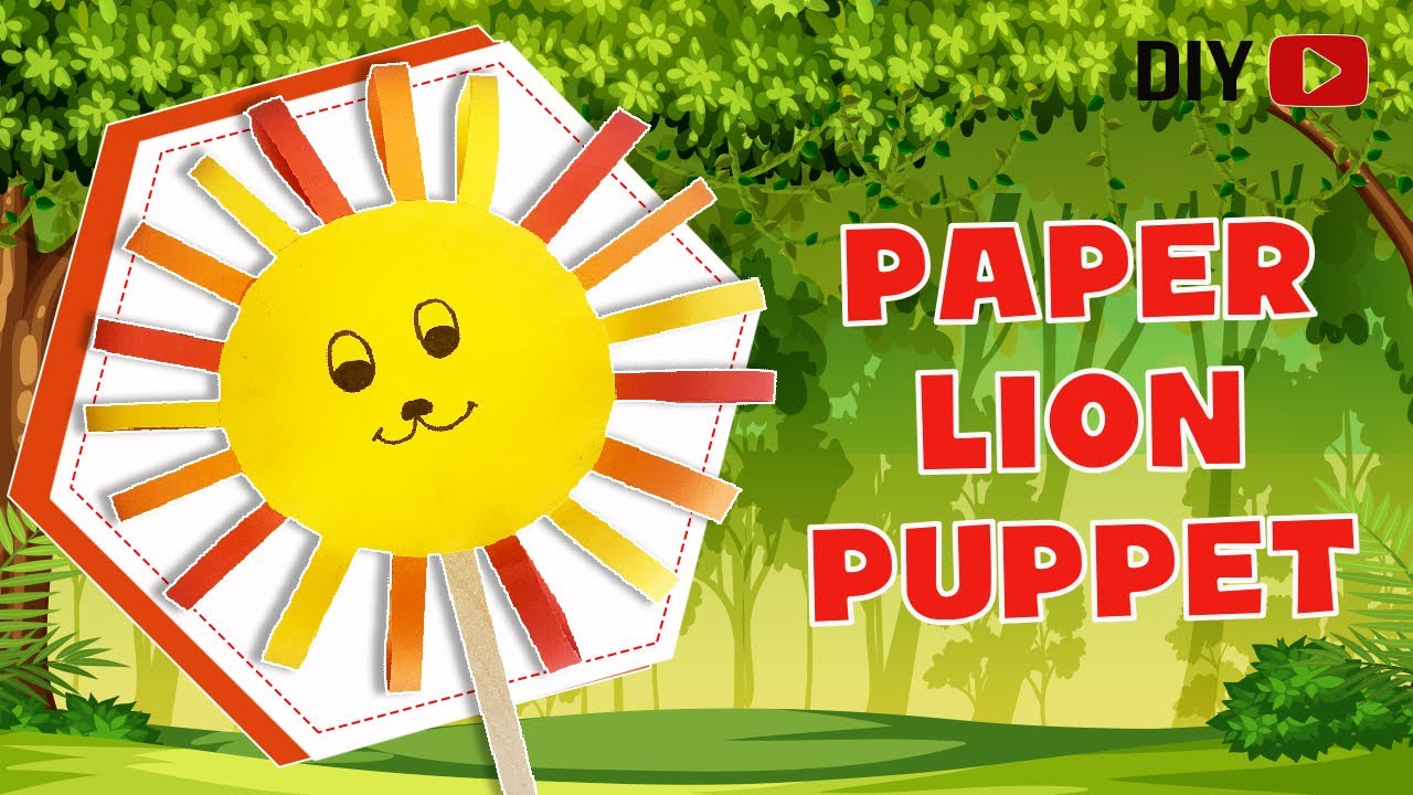 How To Make A DIY Paper Lion Puppet Craft | DIY Paper Lion Puppet Craft ...