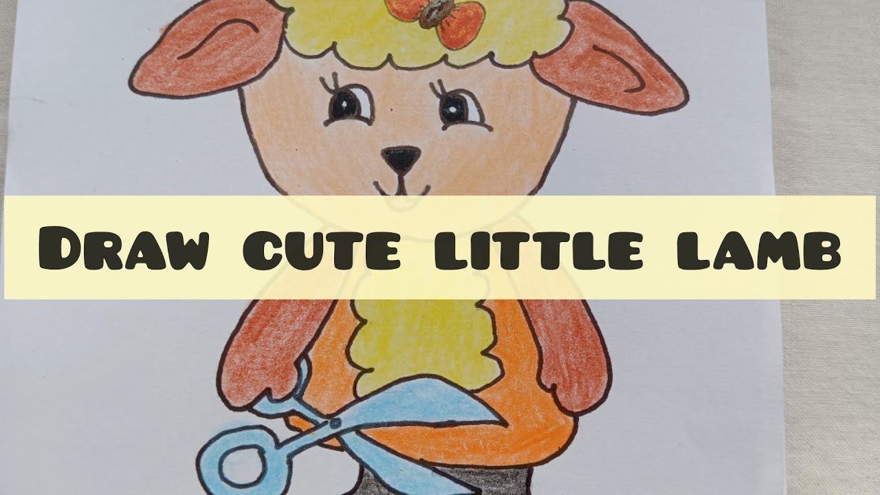 Draw a cute lamb | Drawing for kids - YouTube