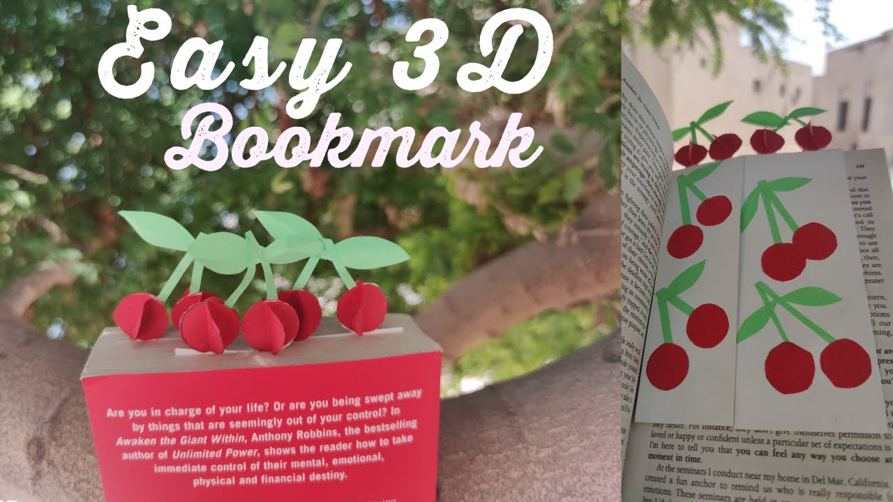 3D cherry Bookmark with paper | Easy Bookmark DIY For Beginners - YouTube