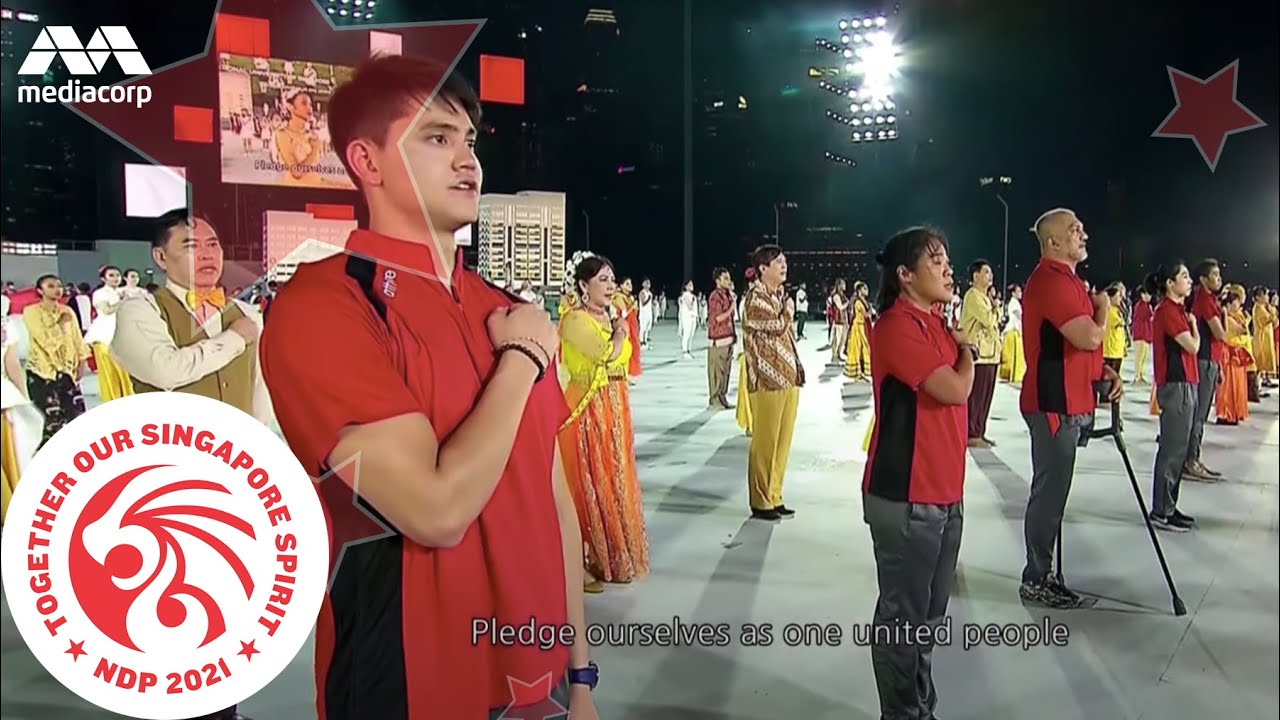 Pledge and National Anthem | National Day Parade 2021 - YouTube