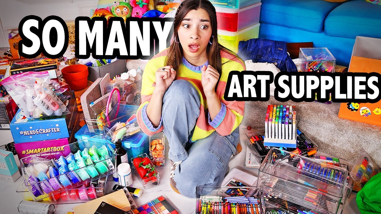 Decluttering My Art Room Pt. 1: Art Supplies - YouTube