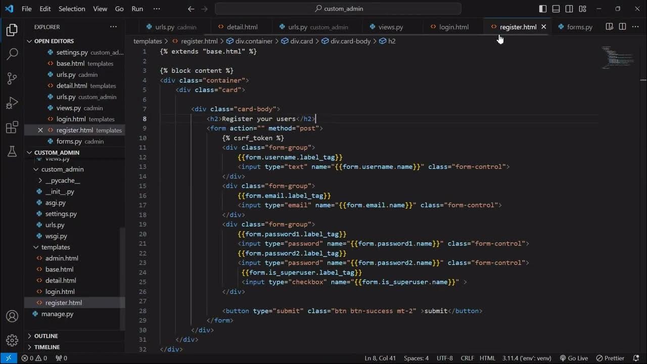 django custom admin panel part 3(final) - YouTube
