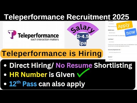 Teleperformance Mass Recruitment 🚨 | HR Number Shared | Job Without ...