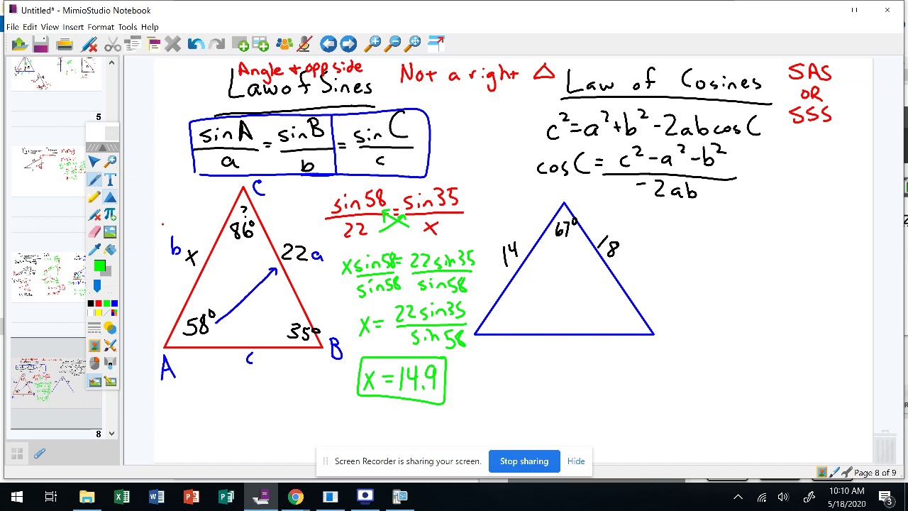 Trigonometry Law of Sines and Cosines - YouTube