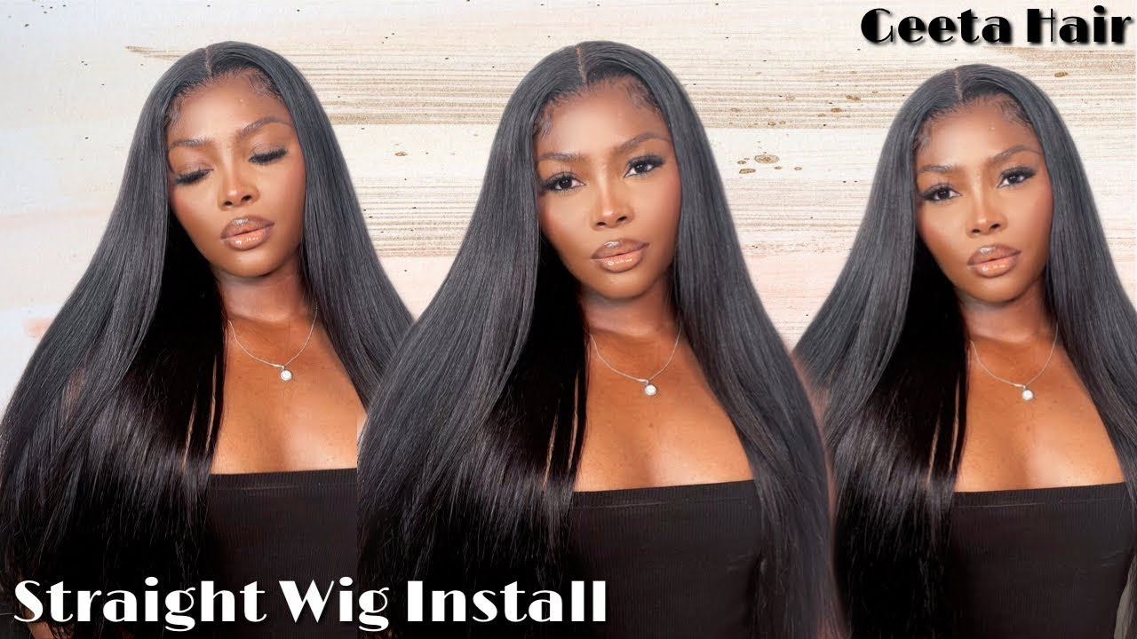 Flawless straight Lace Frontal Wig Install ft. Geeta Hair - YouTube