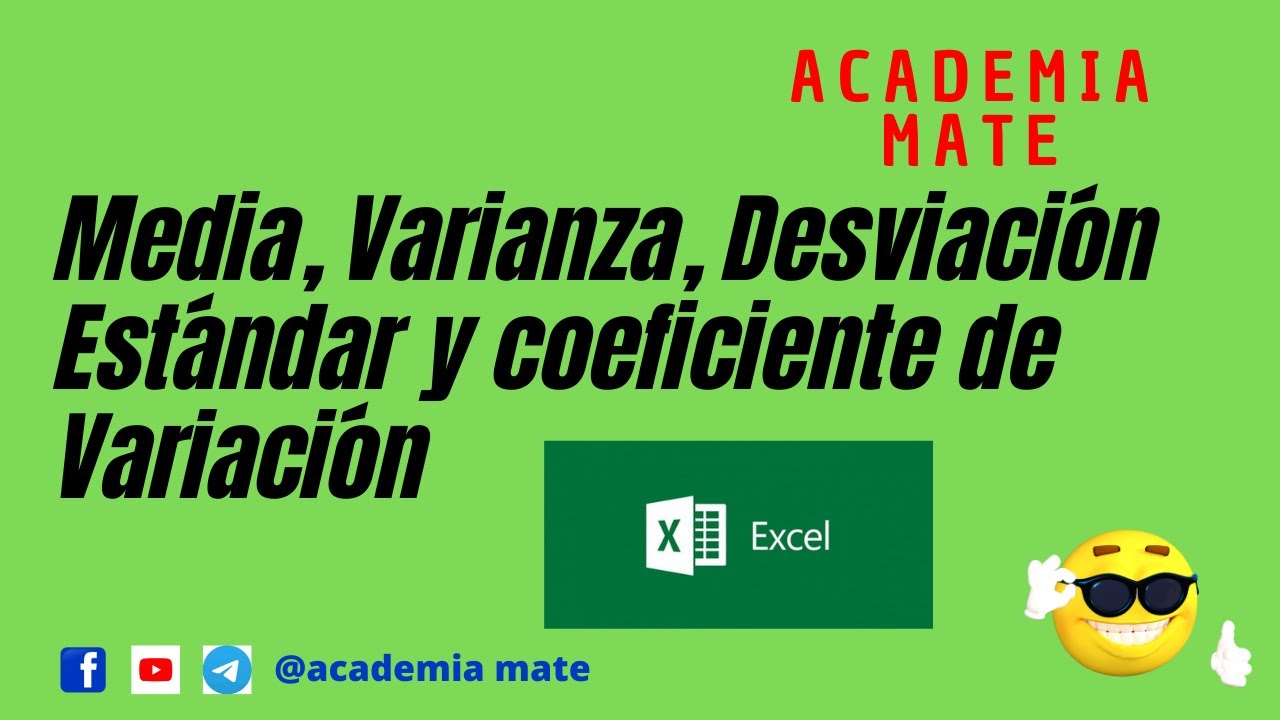 Como calcular la Media, Varianza, Desviacion estandar y Coeficiente ...