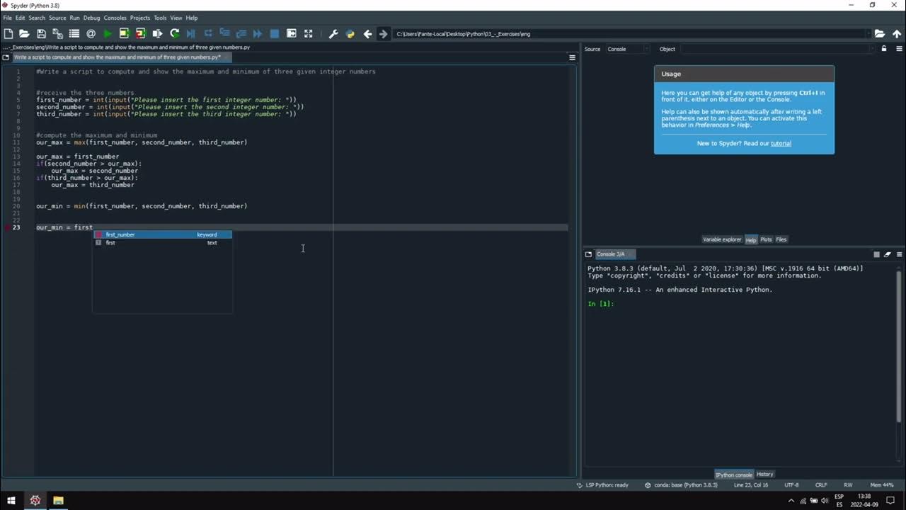 Python Programming – Minimum and Maximum of Three Numbers - YouTube