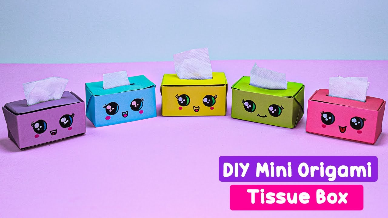 Easy Origami Tissue Box | DIY Mini origami Tissue Box | How to make an ...