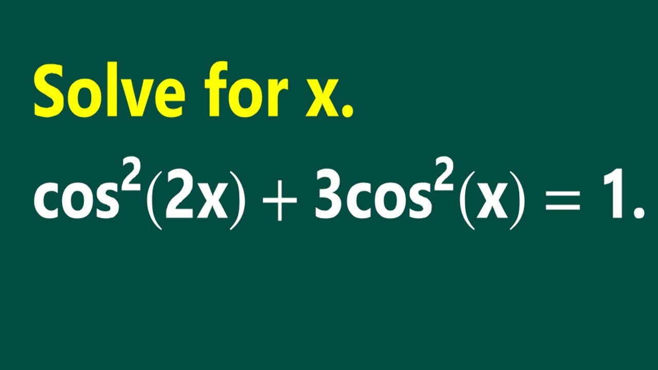 A nice trigonometric equation. | How to solve? | Don't lose solutions ...