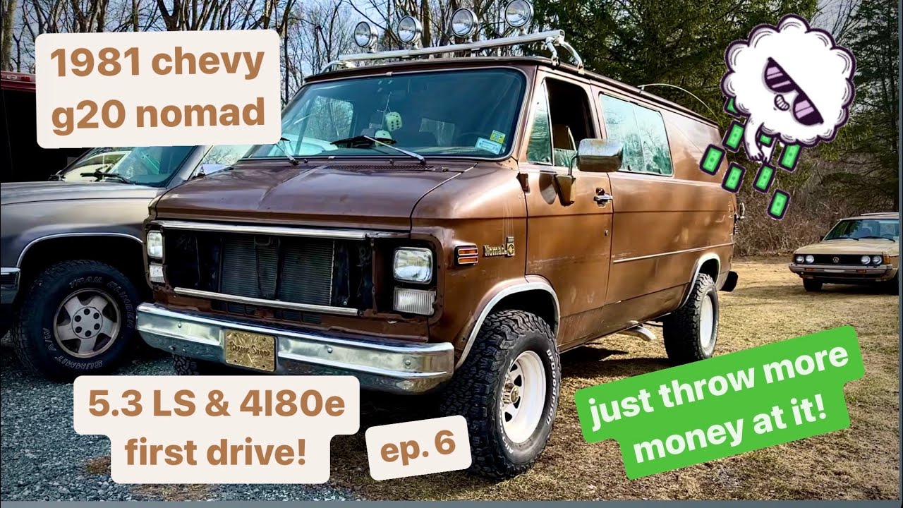 chevy g20 nomad van LS swap first start and drive! - YouTube