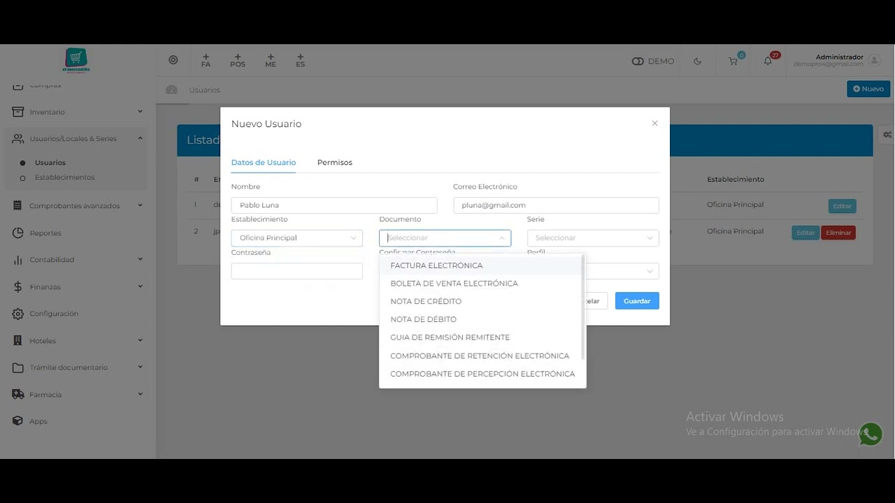 Creación de Usuarios Sistema ERP Orange - YouTube