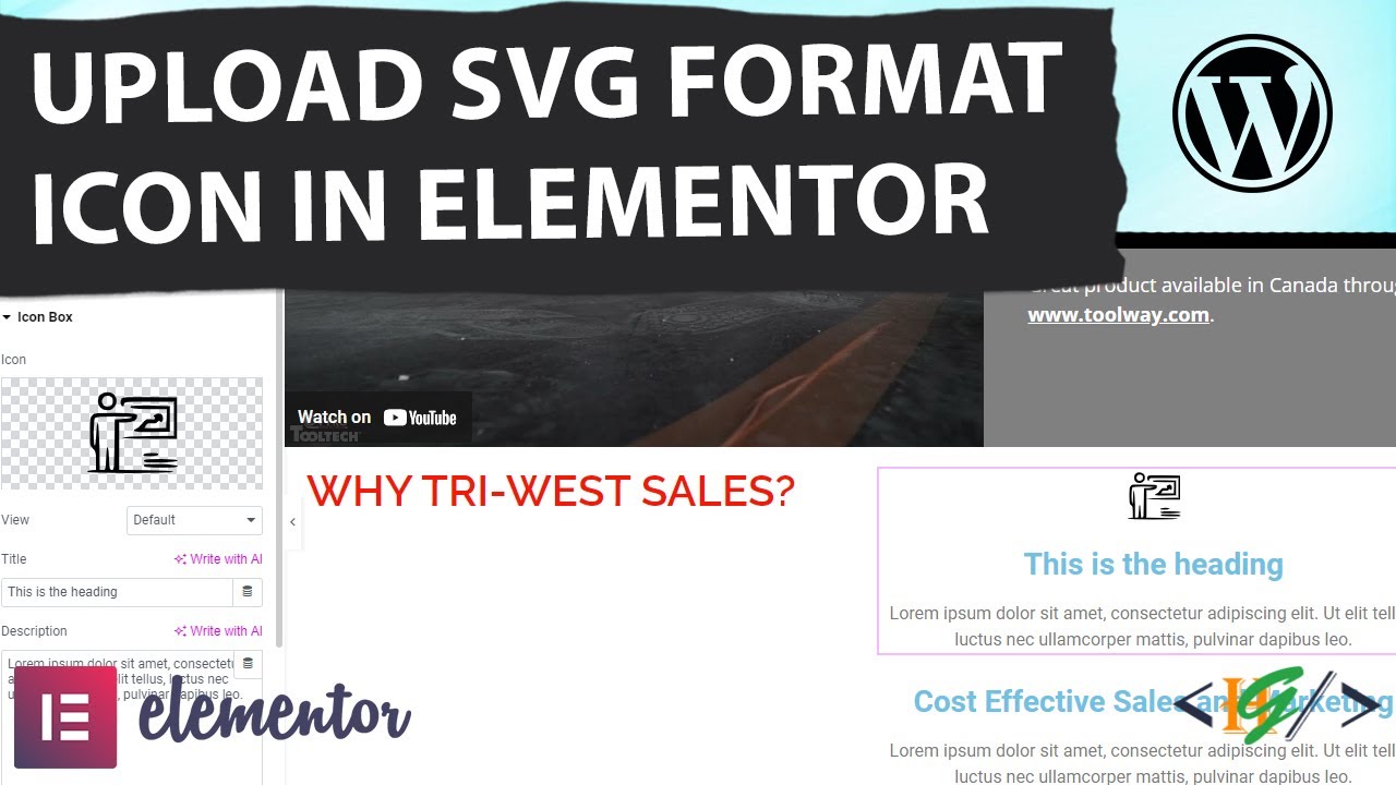 How to Upload SVG Format Icon in Elementor WordPress | .SVG - YouTube