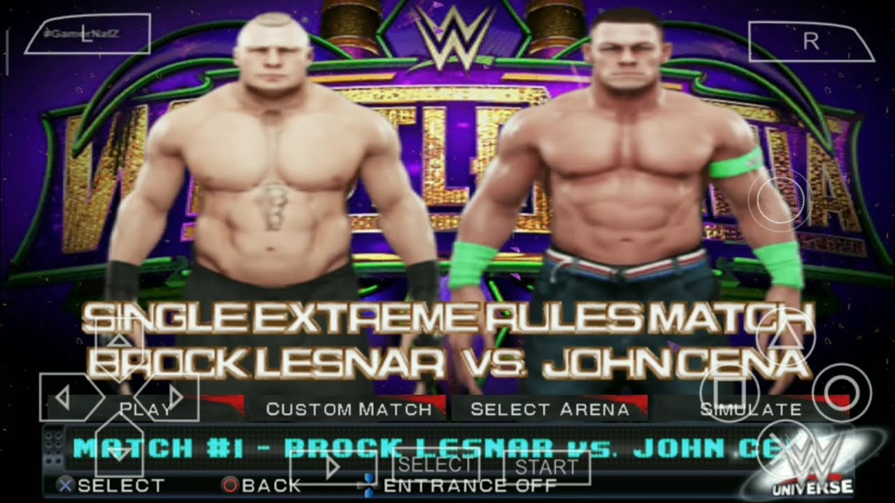 2k19 Extreme Rules Match John Cena vs Brock Lesnar in WWE 2K19 PSP ...