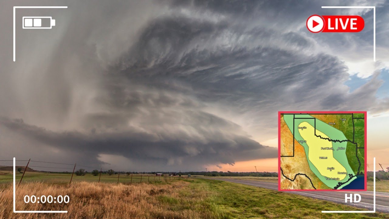 🔴Live STORM CHASER: Experience TEXAS Storms with Possible Hail and ...