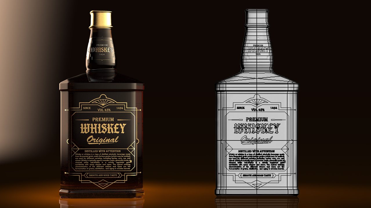 How to design a Brilliant Whisky bottle, Part2 Modelling 3d Model In ...