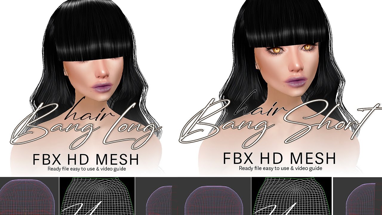#How to add BANGS Short & Long HD MESH & Opacity #namminliz #imvu - YouTube