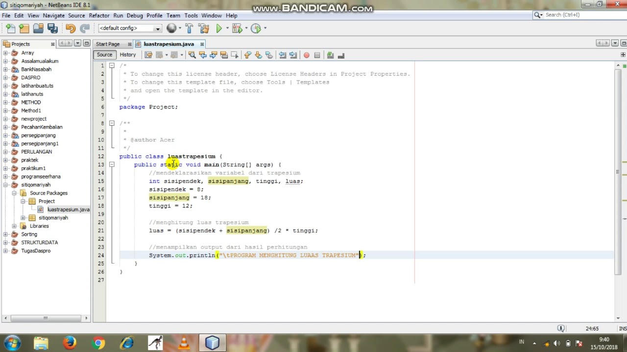 PART 4 Program Menghitung Luas Trapesium - YouTube