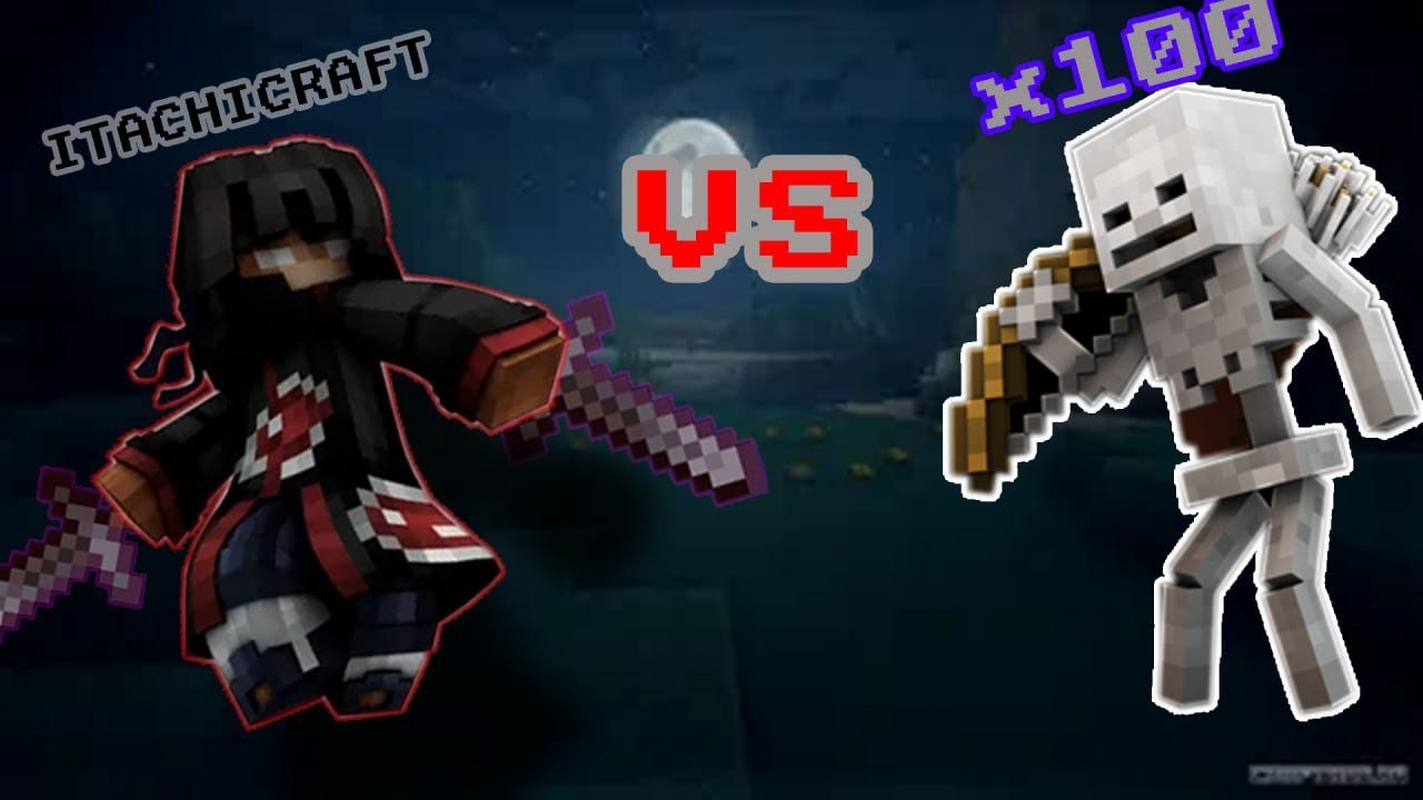 ITACHI VS x100 SKELOTONGA💀 QARSHIMIZ🔥#minecraft #uchihaitachi #like # ...