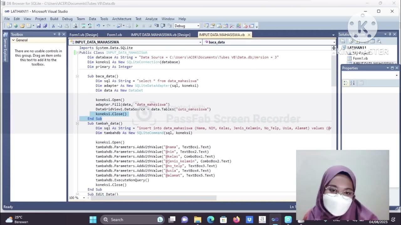 Tutorial Membuat Aplikasi Pendataan Mahasiswa Menggunakan Database SqLite di Visual Studio Basic ...