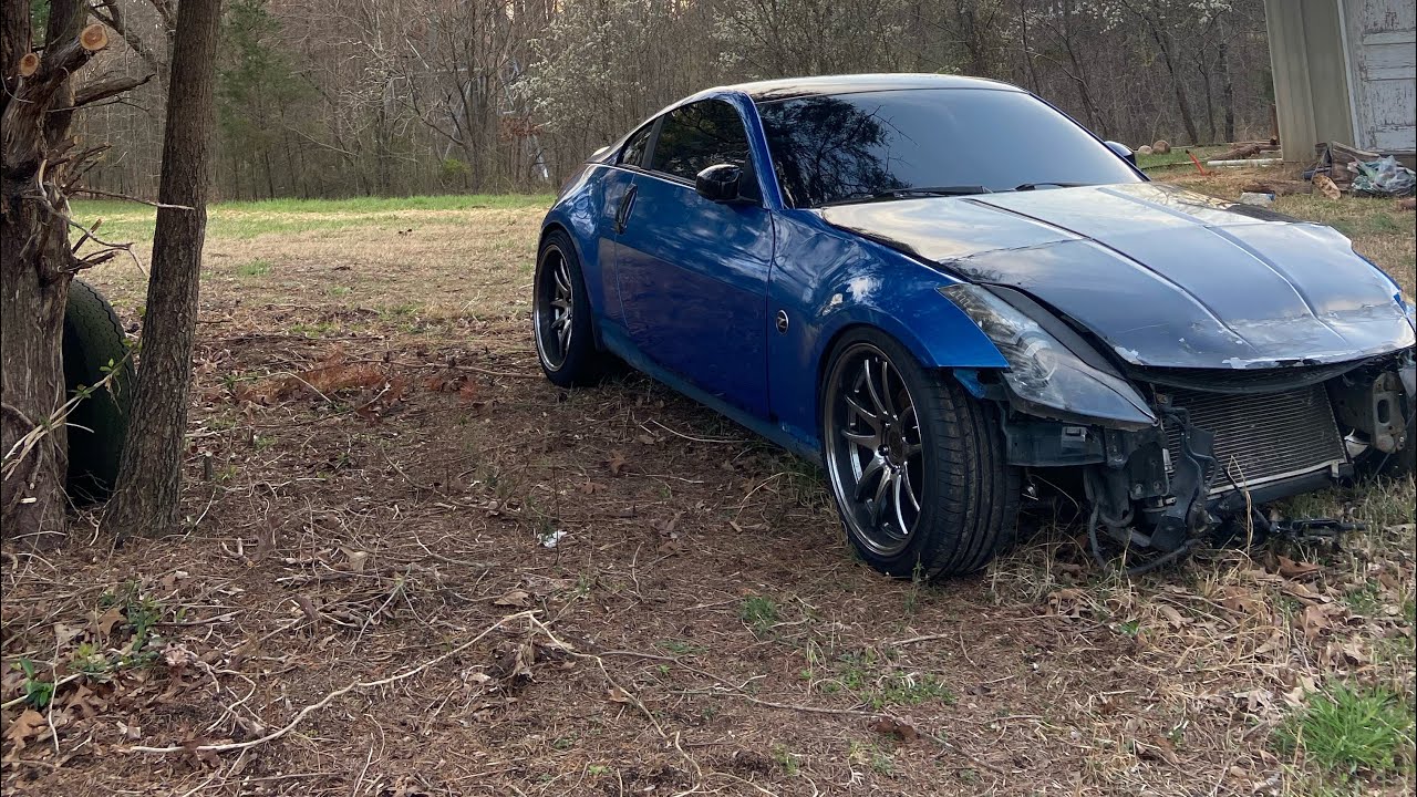 I wrecked my 350z street drifting! Walk around - YouTube