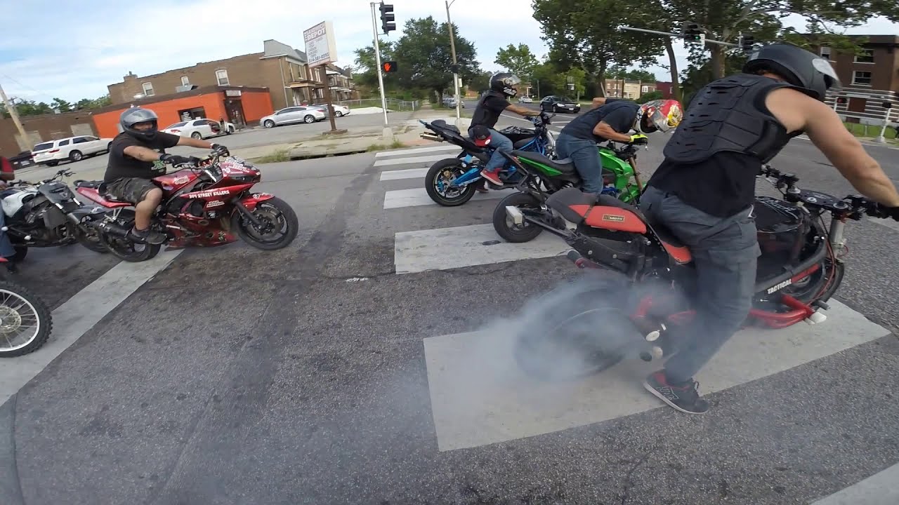 Crazy Lady vs Bikers | Drugs are bad! Wheelies are good! Stunt Ride ...