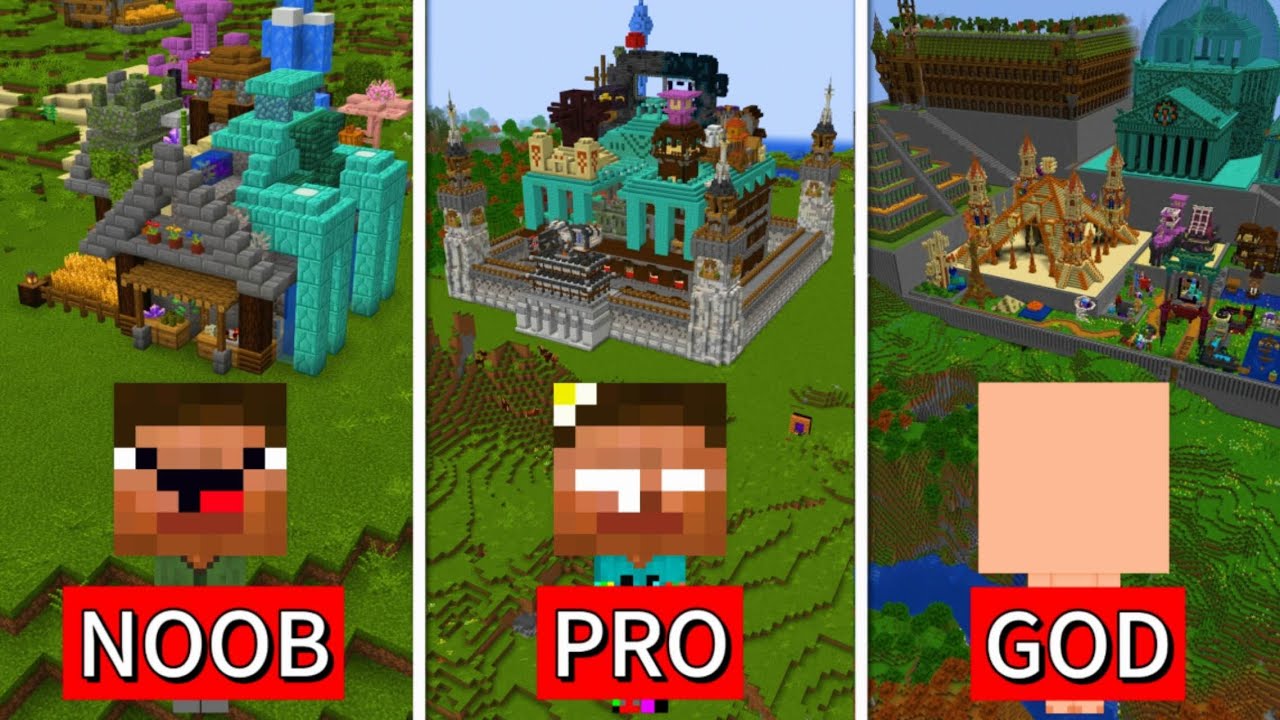 Minecraft NOOB vs PRO vs GOD:RUINS CASTLE CHALLENGE - YouTube