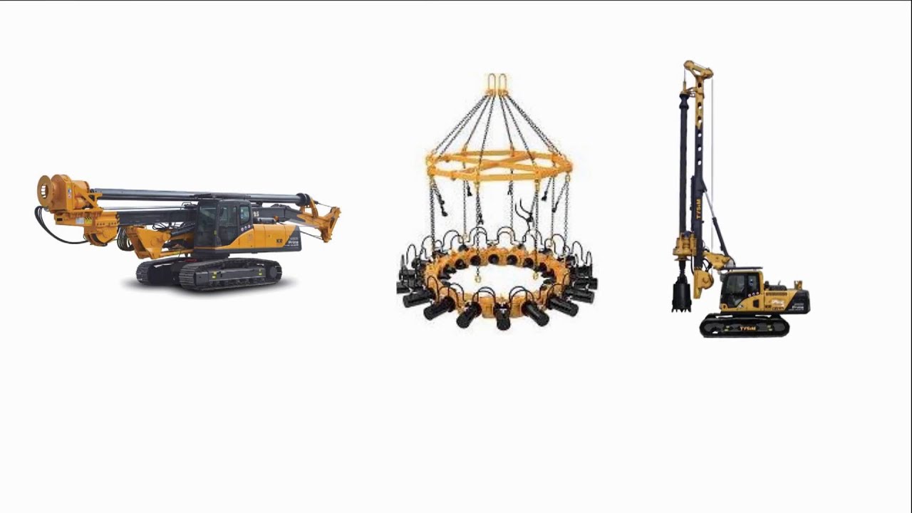 Tysim Piling Rig of KR125A and KR80A with CAT chassis and Kobelco ...