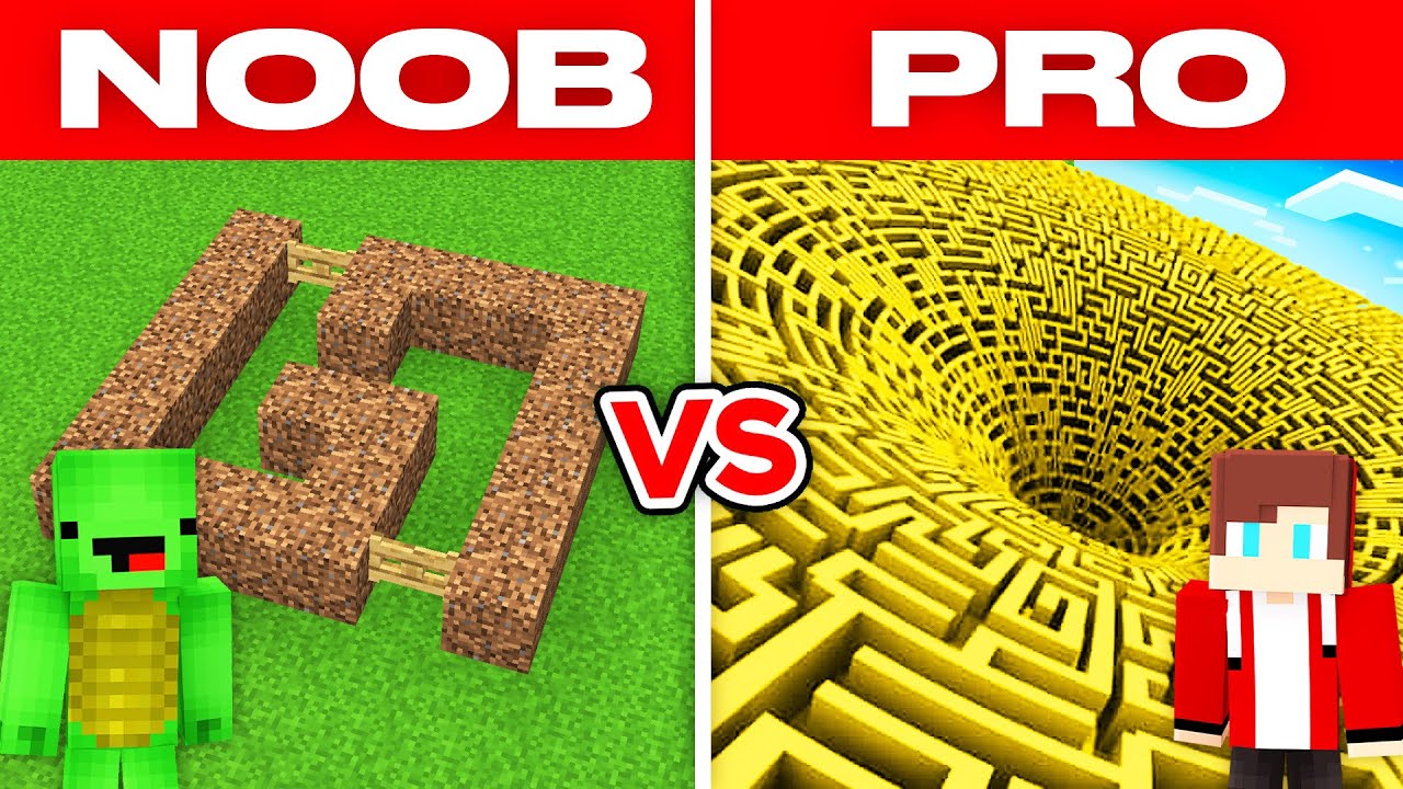 WHO WILL BUILD THE MOST DIFFICULT MAZE? JJ And Mikey BUILT THE BIGGEST ...