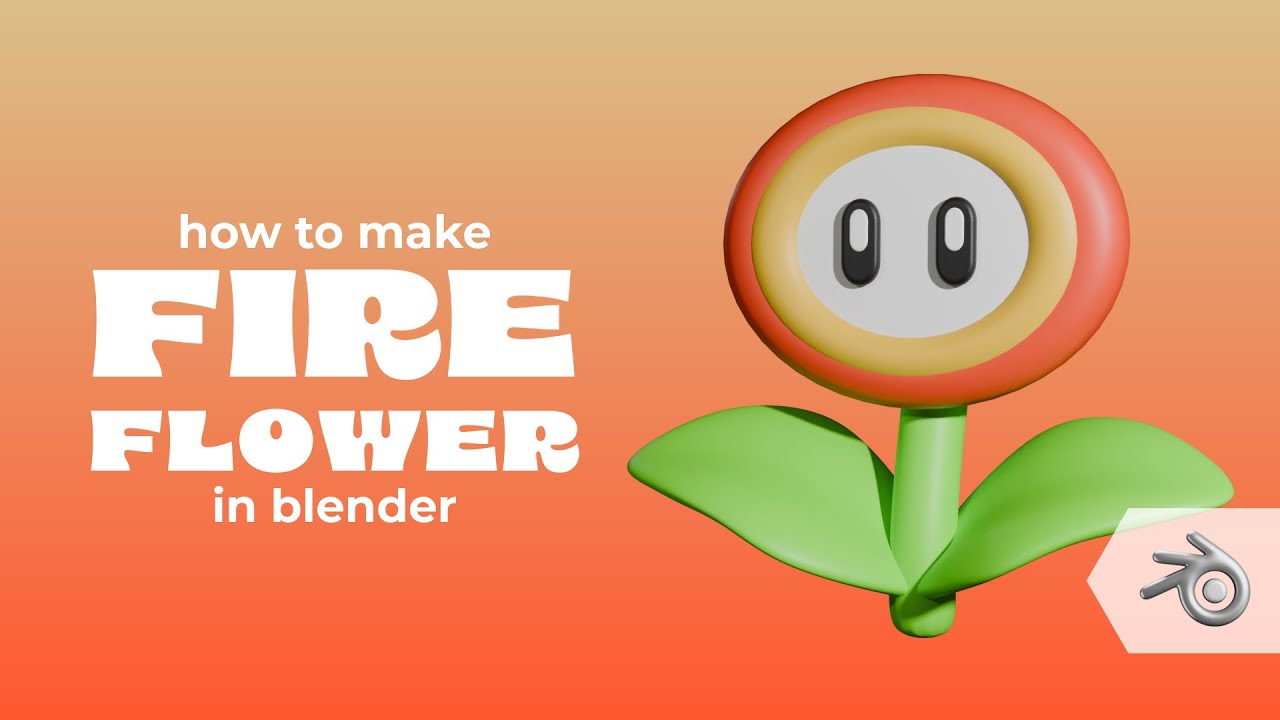 How to Make 3D Fire Flower from Mario | Blender 4.1 Modeling Process ...